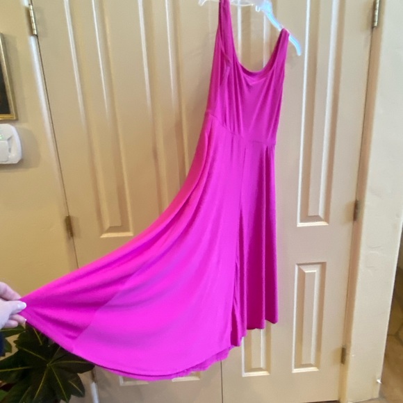 MSK | Dresses | Hot Pink Tank Dress Midi Flowy | Poshmark